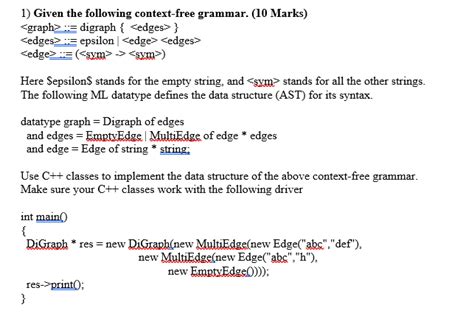 Solved Given The Following Context Free Grammar Chegg