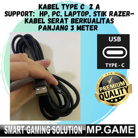 Jual Kabel Data Usb Charger Type C Panjang 3 Meter Shopee Indonesia