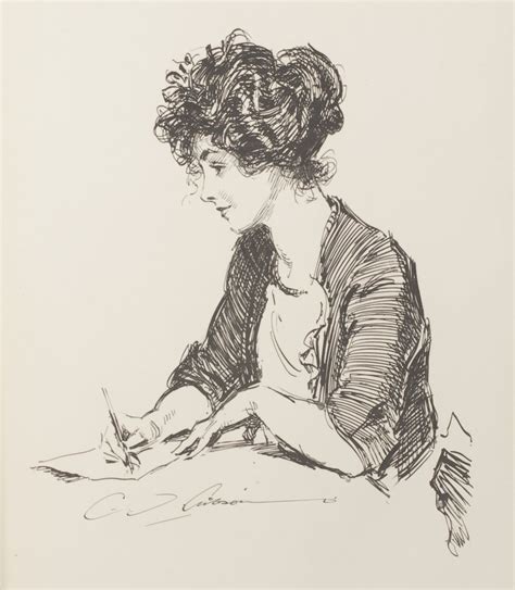 Charles Dana Gibson The Girl He Left Behind Him Ink Illustrations