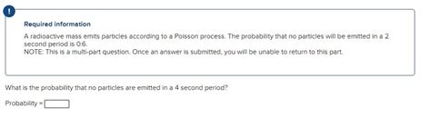 Solved Required Information A Radioactive Mass Emits Chegg