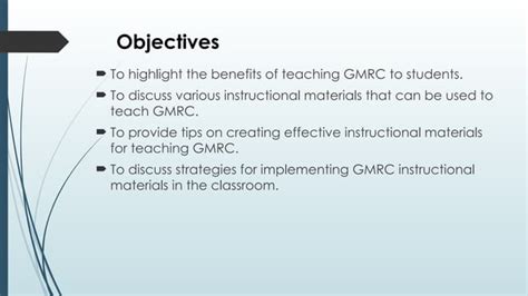 Instructional Materials In Good Manners And Right Conduct Gmrc Pptx