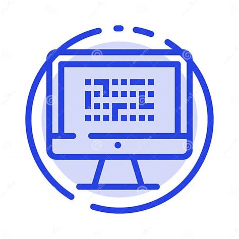Cryptography Data Ddos Encryption Information Problem Blue Dotted Line Line Icon Stock
