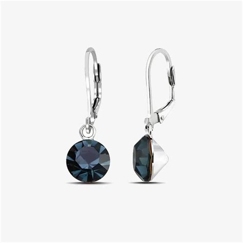 Montana Crystal Leverback Earrings Wholesale925silver