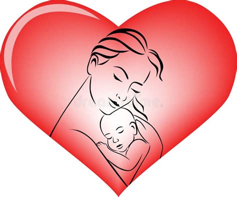 Символ вектора мамы и младенца стилизованный Иллюстрация вектора иллюстрации насчитывающей