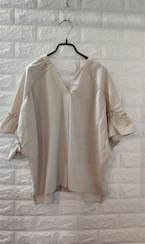 고급 린넨 프릴 블라우스 세컨웨어