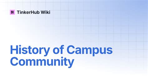 History Of Campus Community Tinkerhub Wiki