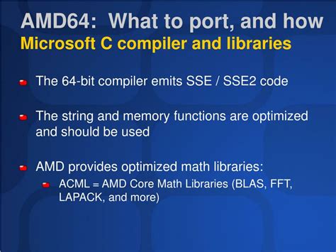 Ppt Dev398 Porting Applications To Windows ® For Amd64 Technology