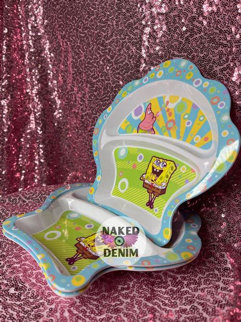 Spongebob Squarepants Zak Design Vintage Seashell Plate Nickelodeon Etsy