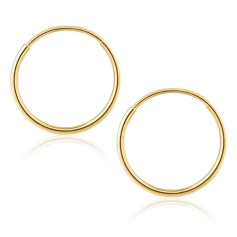 Next Level Jewelry 14k Solid Gold Endless Hoop Earrings Sizes 10mm
