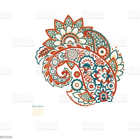 Paisley Vector Isolated Pattern Floral Vintage Illustration Stock
