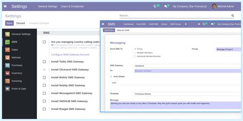 Odoo SMS Notification WebKul