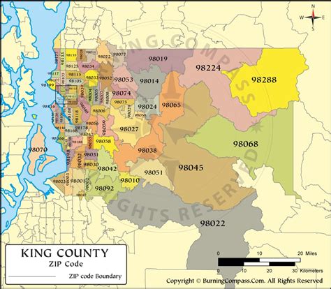 King County Zip Code Map King County Zip Codes