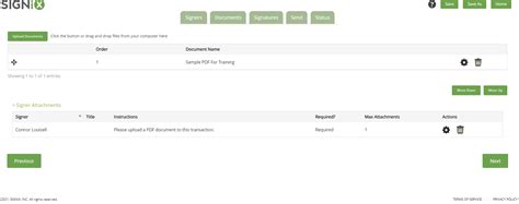Signer Attachment Feature