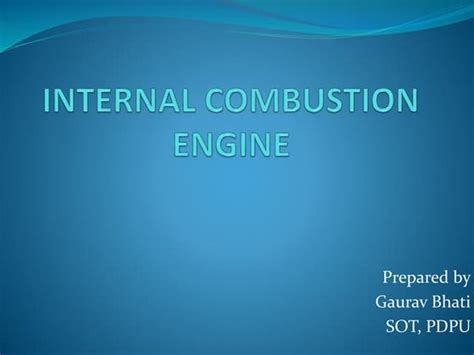 Formula Of Ic Engine Ppt