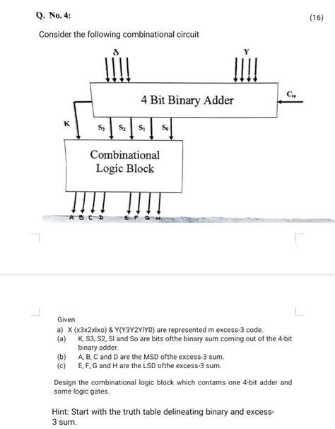 Solved Q No 4 16 Consider The Following Combinational