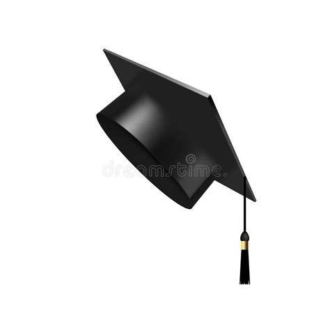 3d Graduation University Or College Black Cap Vector Stock Vector