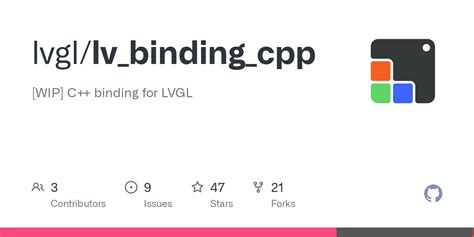 GitHub Lvgl Lv Binding Cpp WIP C Binding For LVGL