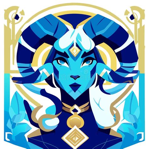 The Illustration Of The Head Of A Ram In The Form Of A Shield Generative Ai Stock Vector