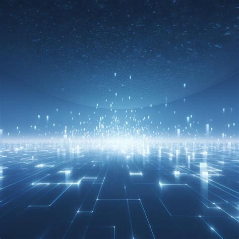 Premium Photo Data Technology Represent By Light Particles Generative Ai