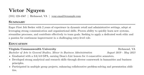 First Job Seeker Resume Examples Free Template 2026