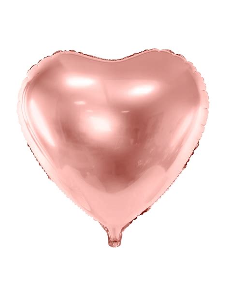 Ballon aluminium cœur rose gold métallisé 45 cm Vegaooparty