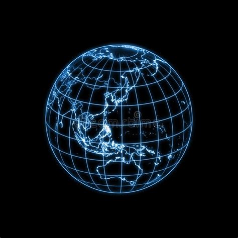 Globe Earth Glowing Light Map Outline Stock Illustration Image 2901461