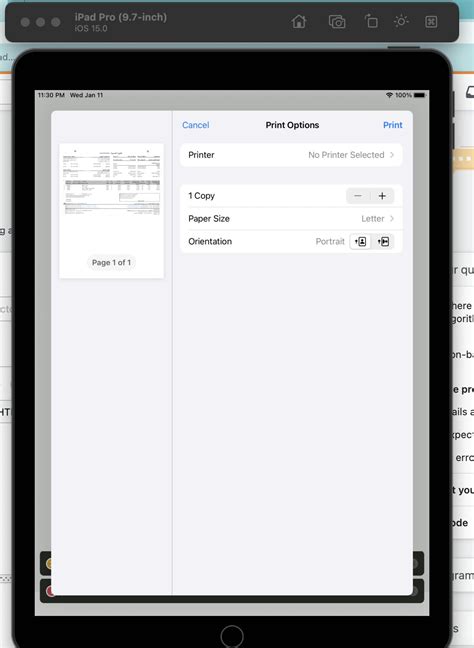 React Native Print Customize Default Selection Of Papersize