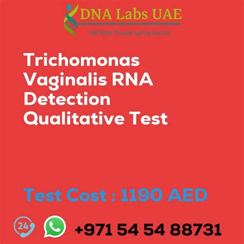 Trichomonas Vaginalis Rna Detection Qualitative Test Cost Dna Labs Uae