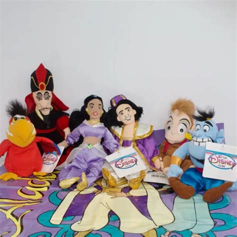 Disney Store Aladdin Bean Bag Plush Lot Of 6 Nwt Includes Vintage