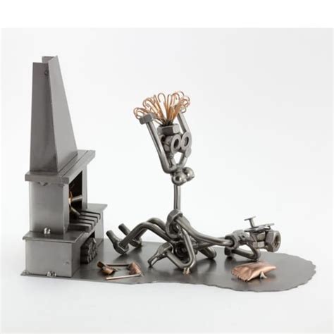 Nuts And Bolts Sculpture Sex By The Fireplace Etsy
