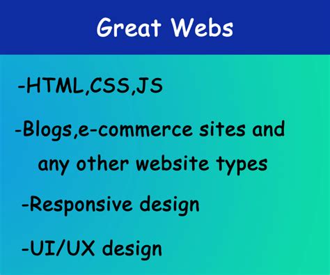 Design Your Web Using Html Css Js By Greatmandesigns Fiverr