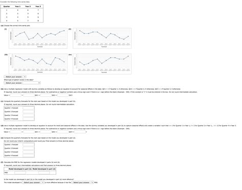 Solved Consider The Following Time Series Data A Choose