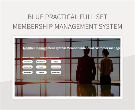 Blue Practical Full Set Membership Management System Excel Template And