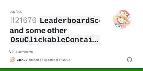 `leaderboardscore` And Some Other `osuclickablecontainer`s Do Not Have