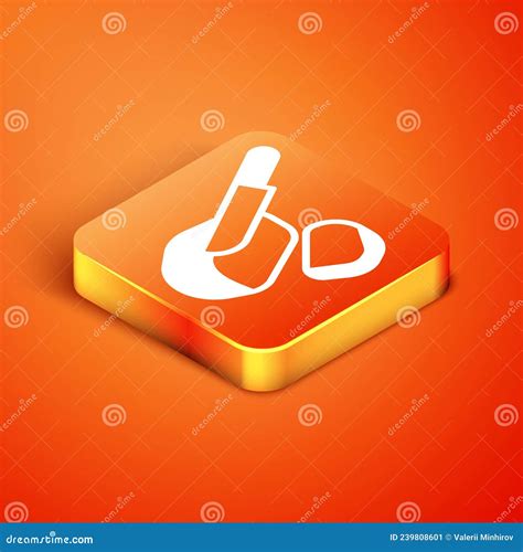 Isometric Canadian Peameal Bacon Icon Isolated On Orange Background