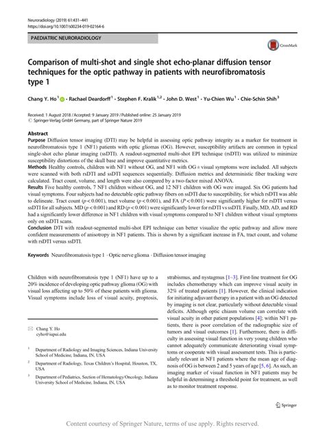 Comparison Of Multi Shot And Single Shot Echo Planar Diffusion Tensor Techniques For The Optic