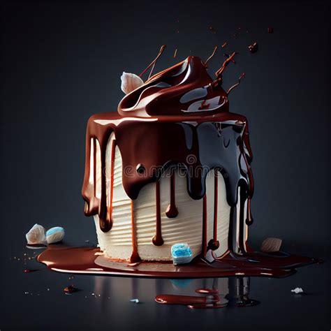 Big Festive Bright Cake Ai Generated Image Stock Illustration