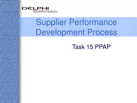 Ppt Supplier Performance Development Process Powerpoint Presentation