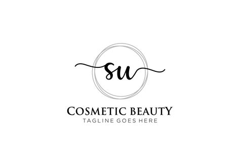 Initial Su Feminine Logo Beauty Monogram And Elegant Logo Design
