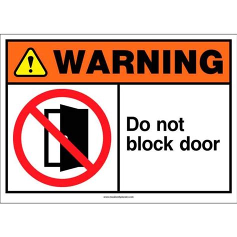 Ansi Warning Do Not Block Door Visual Workplace Inc