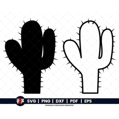 Cactus Svg Pngdxfpdfeps Cricut And Clipart Cactus Silh Inspire