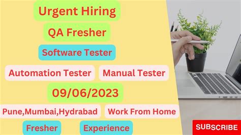 Qa Fresher Job Software Testing Job Manual Automation Testing Job 9