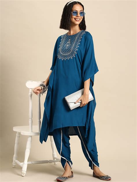 Sangria Ethnic Motifs Yoke Design Kurta With Dhoti Pants Price History