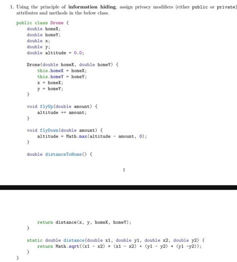 solved 1 using the principle of information hiding assign