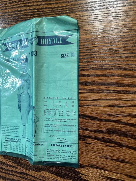 Modes Royale Sewing Pattern 1103 Size 16 Dress New Uncut 1950s