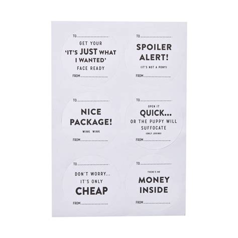 Naughty Christmas T Wrap Present Stickers By Ginger Ray