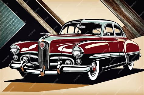 Premium Vector Red Classic Vintage Car Vintage Classic Car