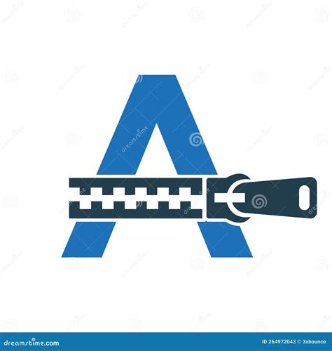 Initial Letter A Zipper Logo For Fashion Cloth Embroidery And Textile