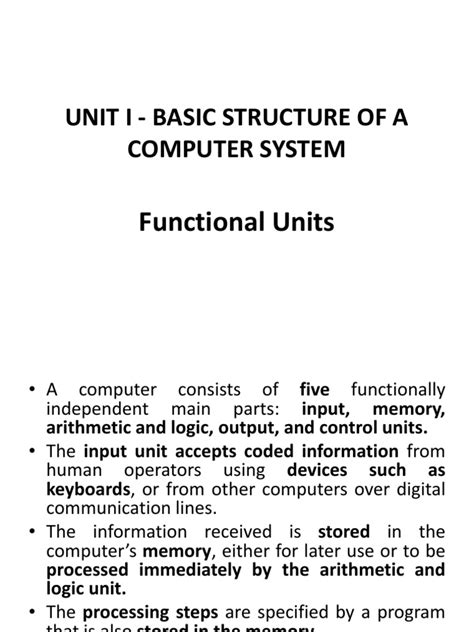 Functional Units Pdf Computer Data Storage Inputoutput