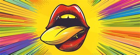 Vibrant Pop Art Of Mouth With Rainbow Tongue Representing Lgbt Pride